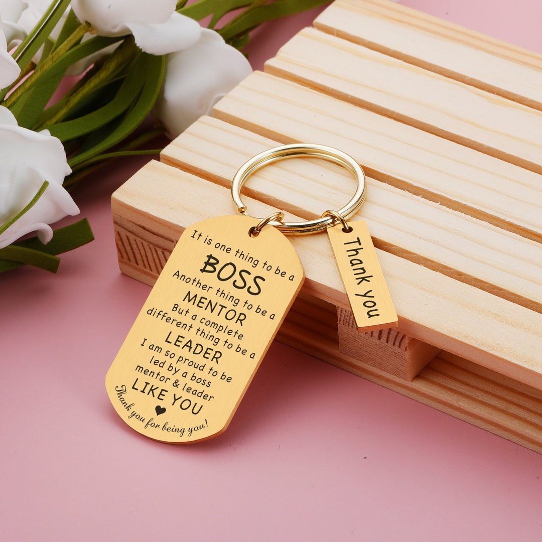 Great Leader Gifts, Thank You Mentor Keychain, Boss Retirement ...