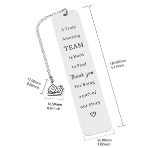 Employee Appreciation Gift Bulk Thank You Bookmark for Women Men Book ...