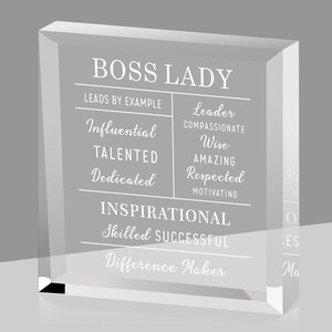 Gifts for Women Acrylic Desk Boss Lady Office Decor Inspirational Quote ...