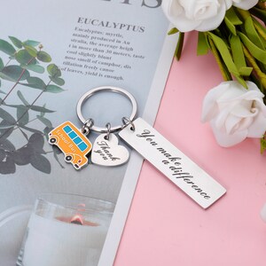 School Bus Keychain Personalized, Custom Keychain for School Bus Driver ...