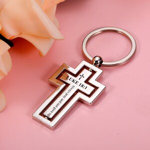 Father's Day Gifts Cross Keychains Religious Key Rings Bible Verse ...