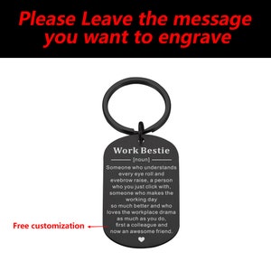 Work Bestie Gifts, Work Bestie Keychain Personalized, Work Bestie ...