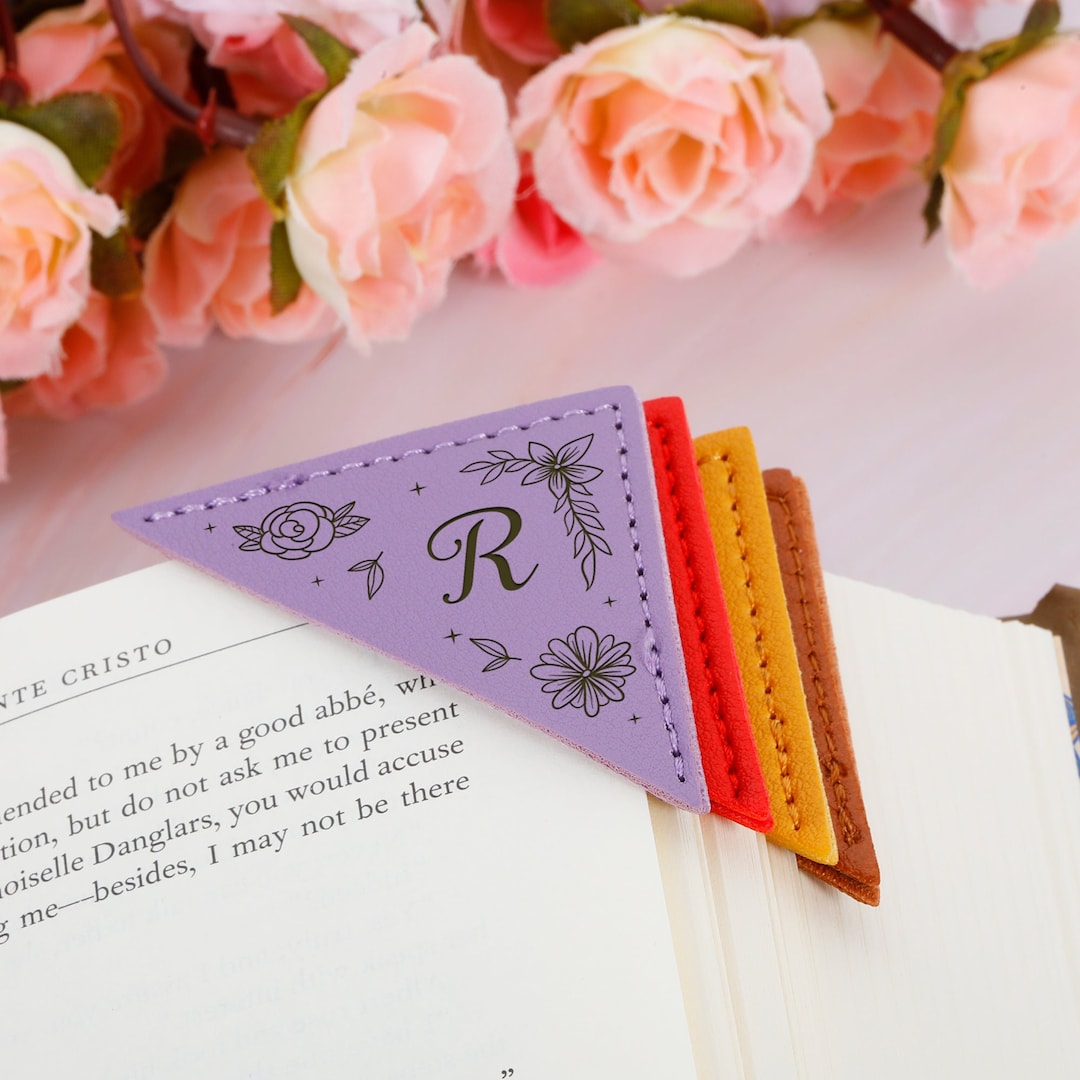Personalized Corner Bookmark - Leather Corner Bookmark - Book Lovers ...