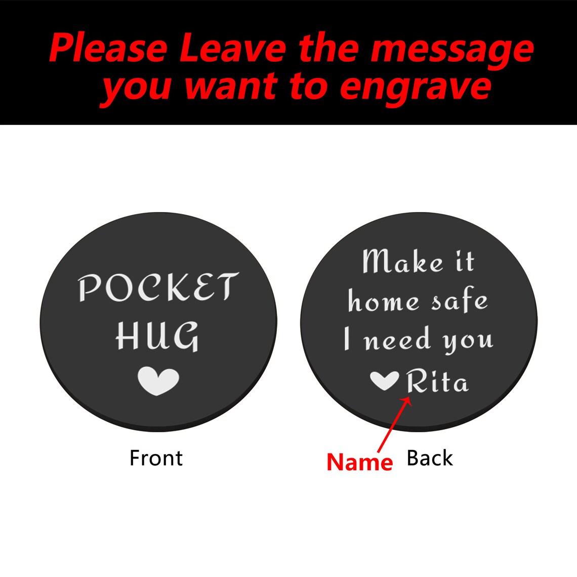 Personalized Pocket Coin, Custom Engraved Coin on Both Sides -love ...