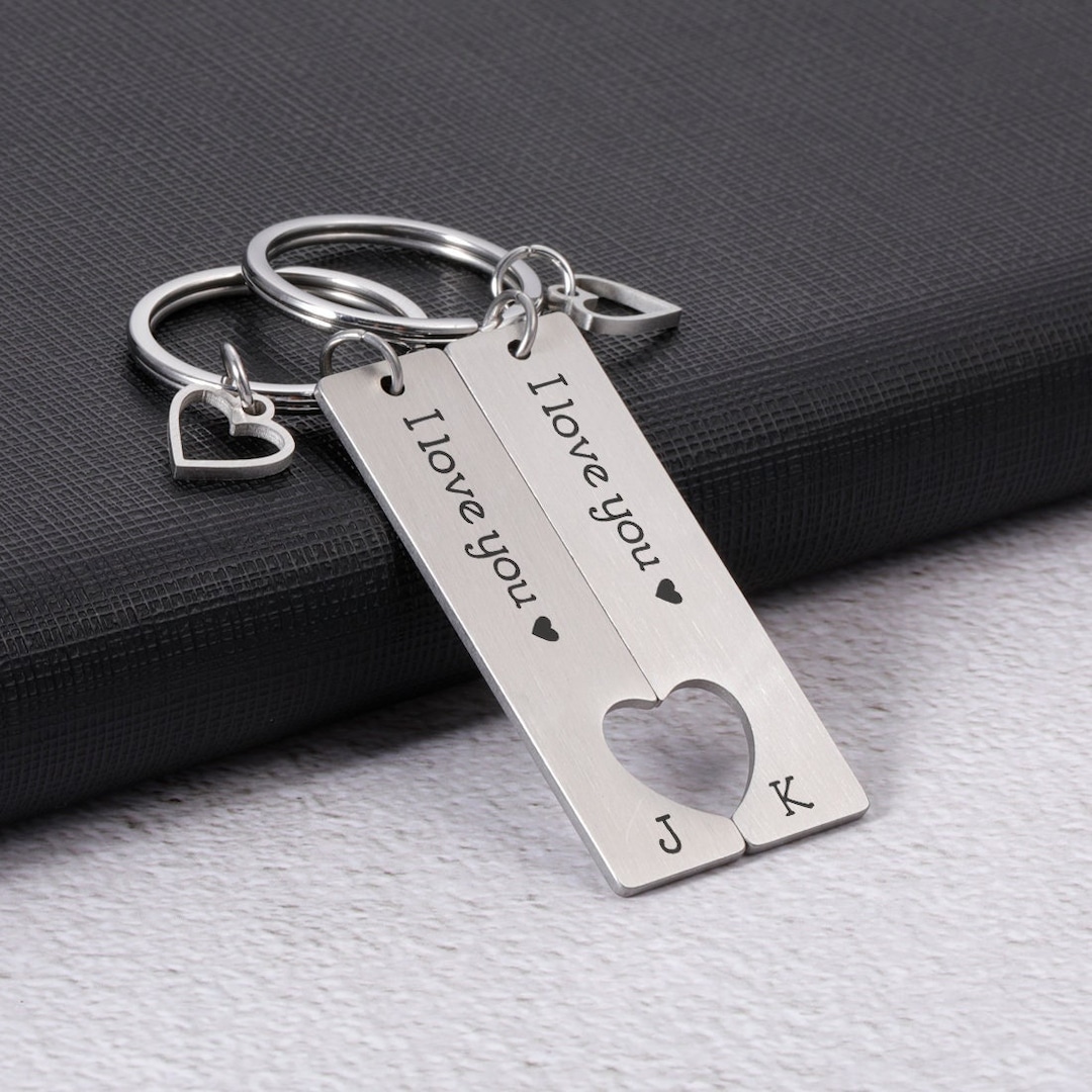 Custom Matching Couple Keychains, Personalized Gift for Boyfriend ...