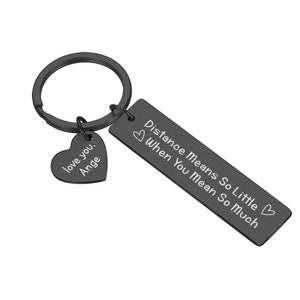 Long Distance Relationship Gift,custom Couple Keychains, Distance Means ...