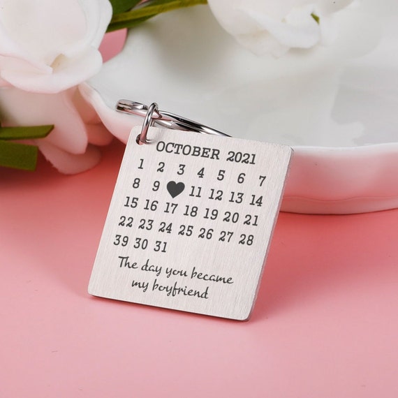 Personalized Special Date Calendar Keychainanniversary | Etsy