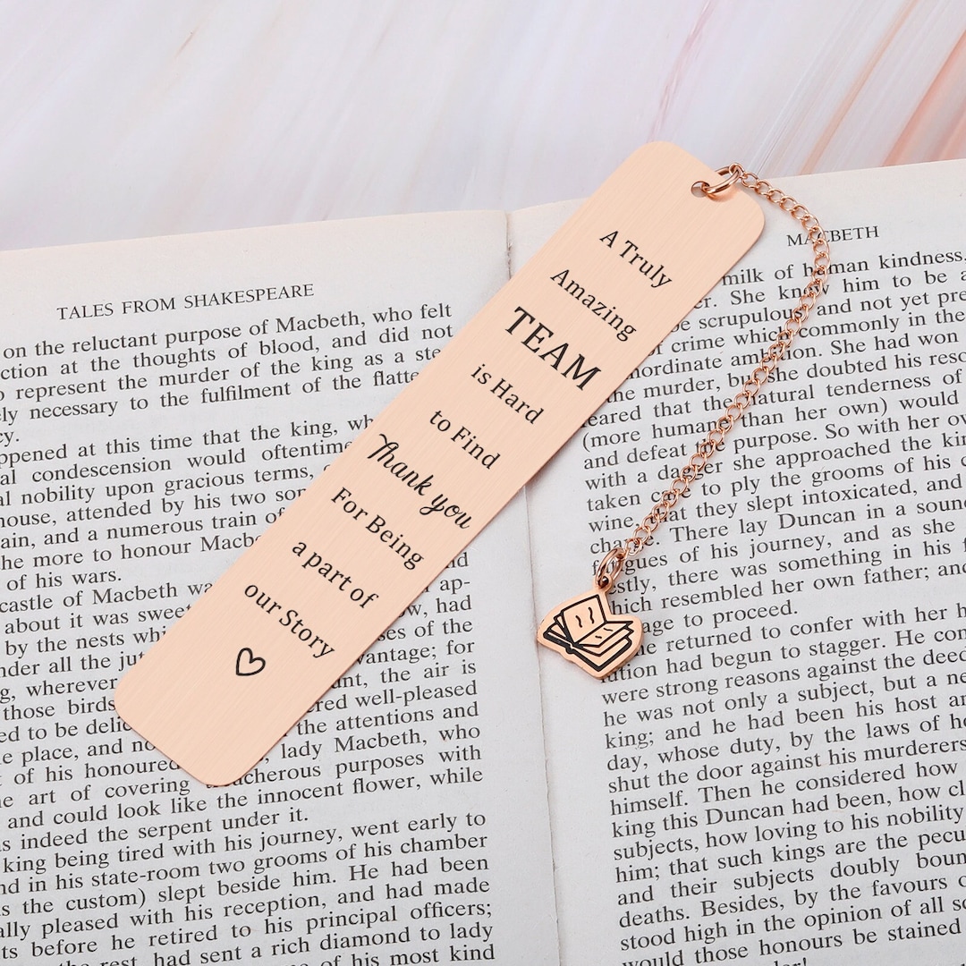 Employee Appreciation Gift Bulk Thank You Bookmark for Women Men Book ...