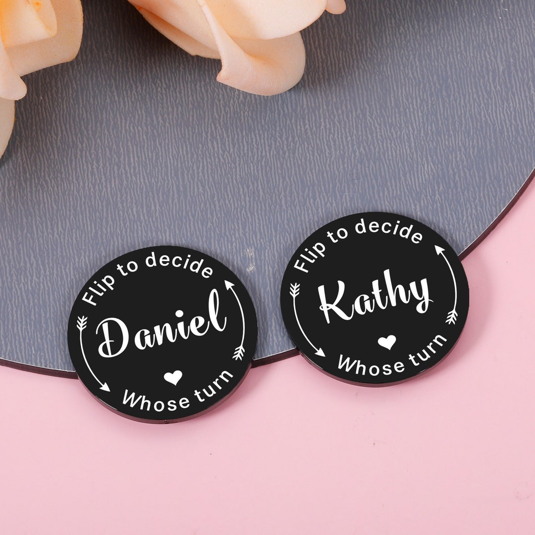 Date Night Personalized Decision Coin, Decision Maker Engraved Couples ...