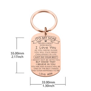 Son Engraved Keychain,to My Son/daughter I Love You Gift,stainless ...