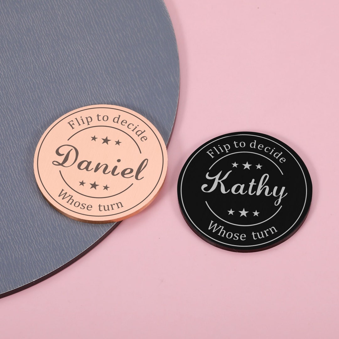 Decision Coin - Custom Engraved Brass Coin - Couples Flip Coin - Gifts ...