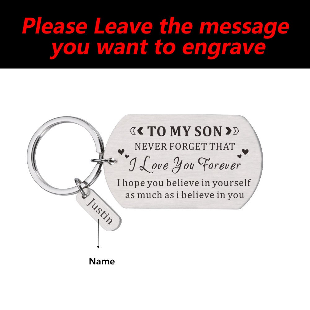 Personalized Keychain to My Son, Inspirational Gifts From Mom Dad ...
