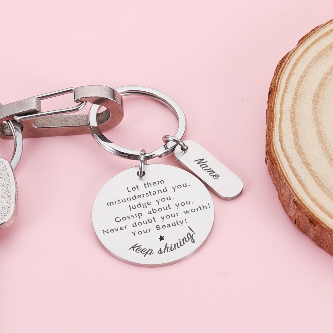 Let Them Gift, Keep Shining Keychain, Inspirational Self Worth Gift ...
