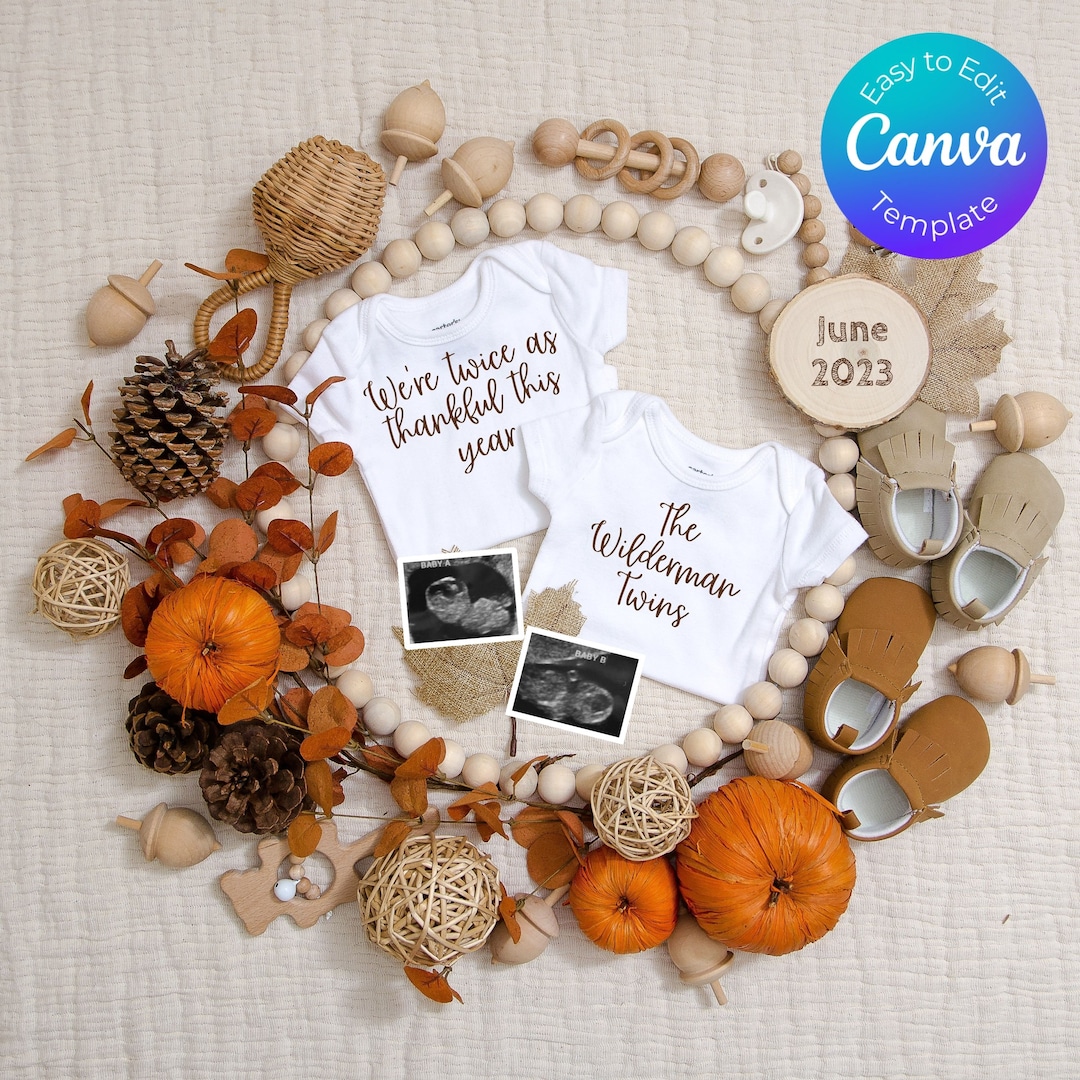 Twin Fall Pregnancy Announcement, Twin Baby Announcement Fall, Fall ...
