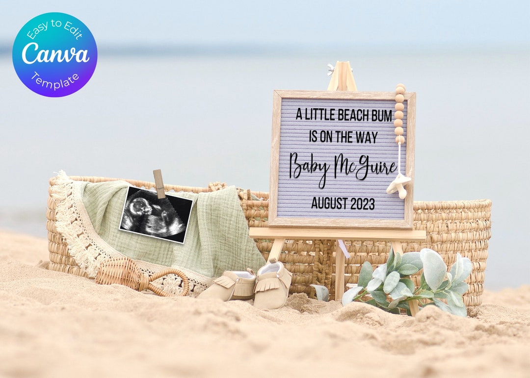 Beach Baby Announcement, Summer Baby Reveal, Beach Pregnancy ...