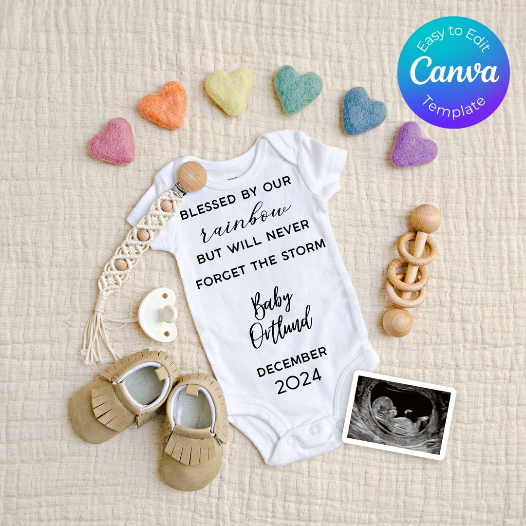 Rainbow Baby Announcement Digital, Pregnancy Announcement Rainbow Baby ...