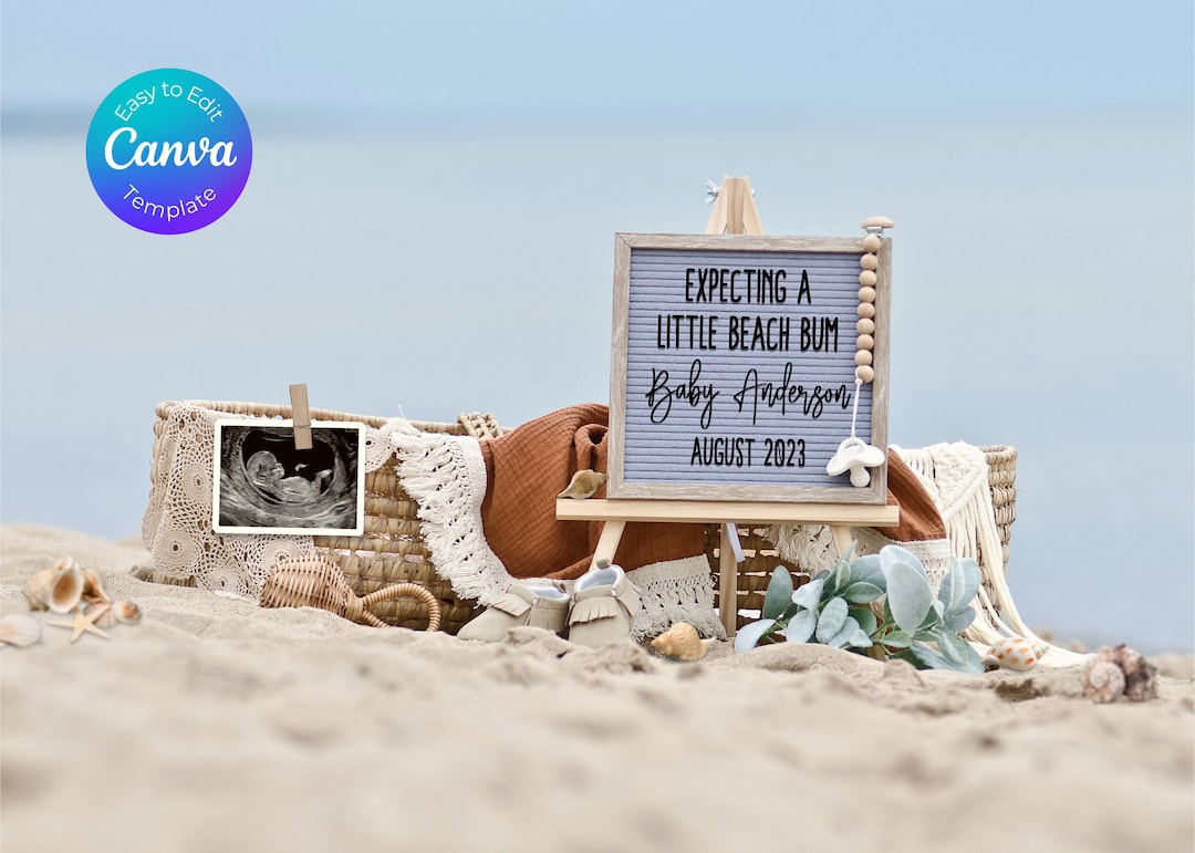 Summer Baby Announcement, Beach Pregnancy Announcement, Pregnancy ...