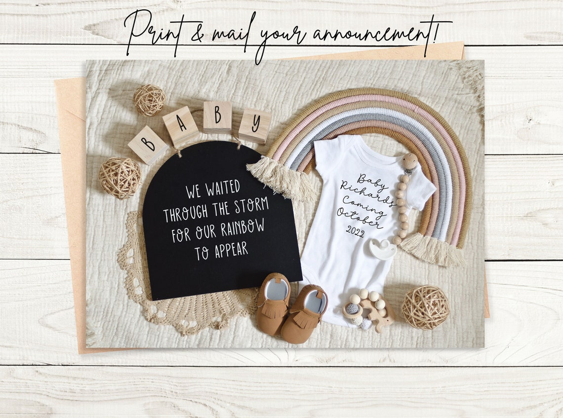 Rainbow Baby Announcement Digital Pregnancy Announcement - Etsy