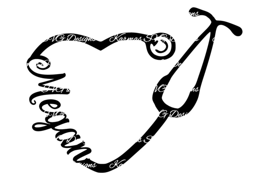 Megan Heart Stethoscope SVG - Etsy