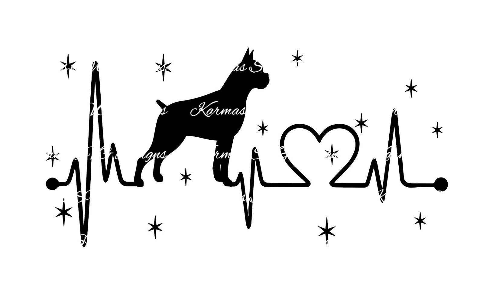 Boxer Heartbeat 2 SVG - Etsy