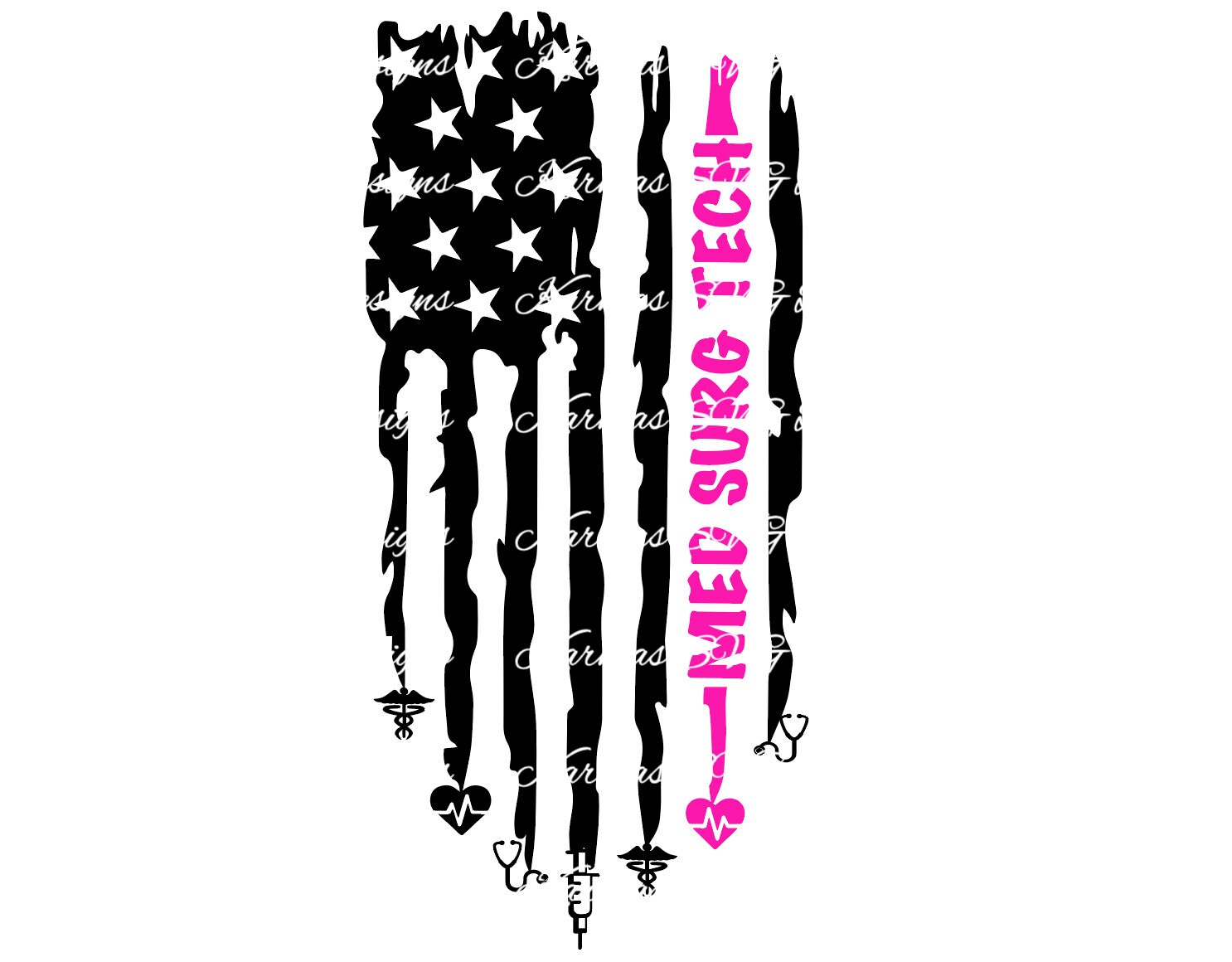 Med Surg Tech Flag SVG - Etsy