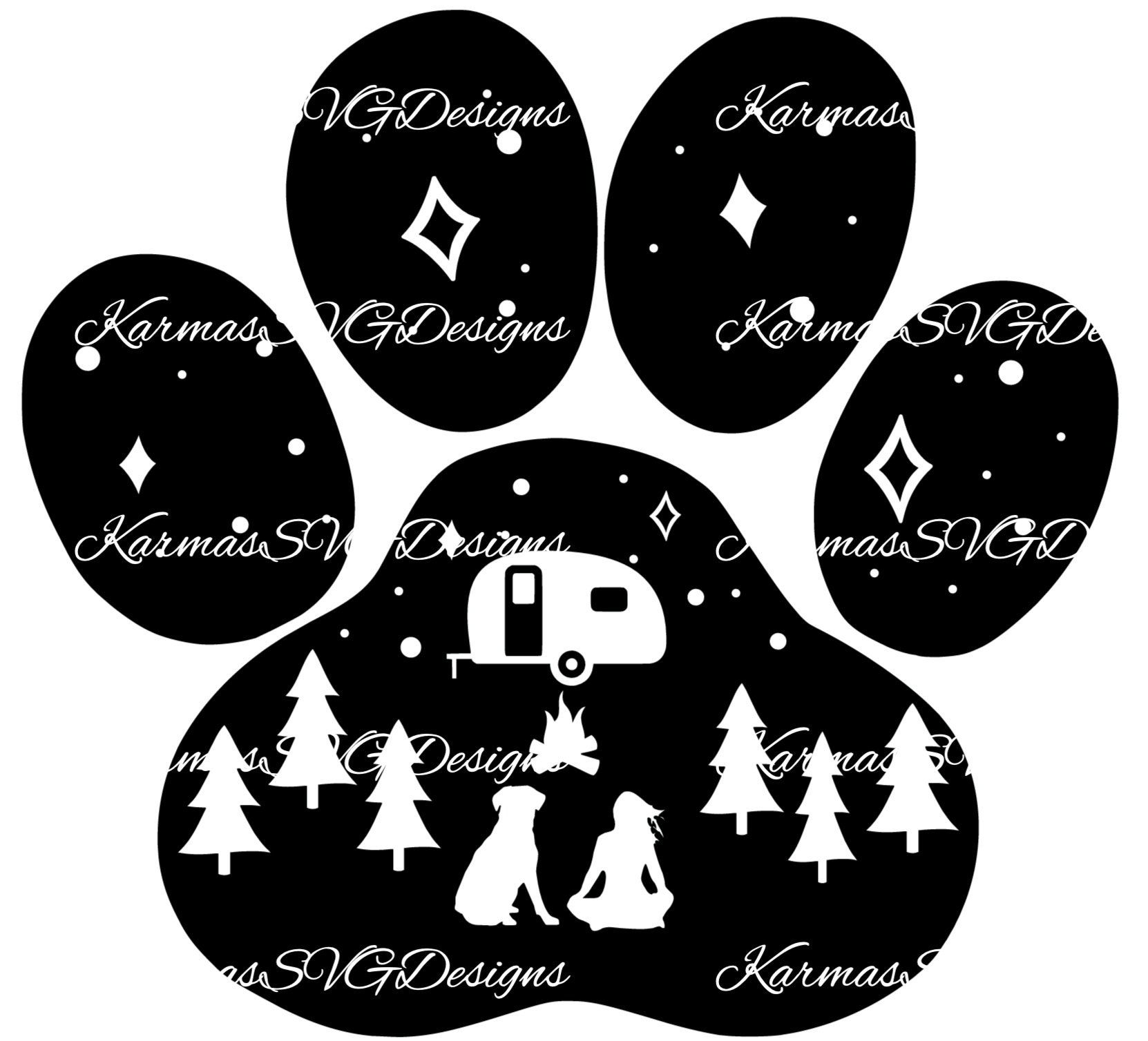 Camping Paw Print - Etsy