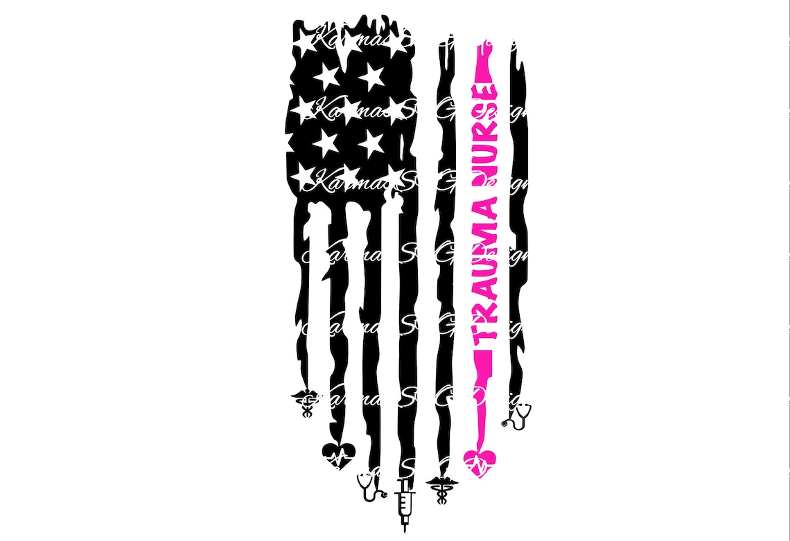 Trauma Nurse Flag SVG - Etsy