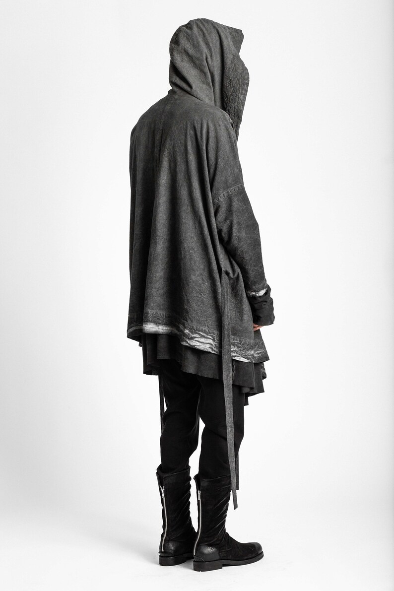 Avant-garde Tiered Hooded Cloak With Ties, Androgynous, Post ...