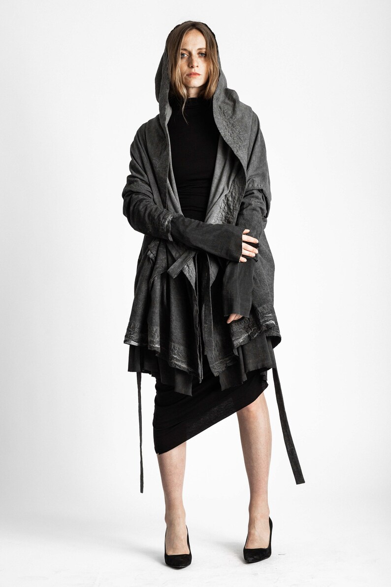Avant-garde Tiered Hooded Cloak With Ties, Androgynous, Post ...