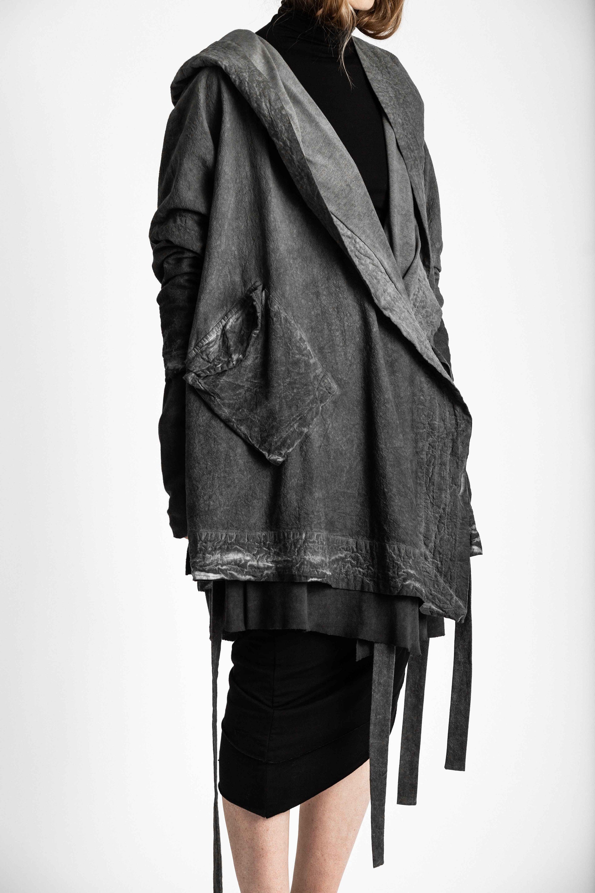 Avant-garde Tiered Hooded Cloak With Ties, Androgynous, Post ...