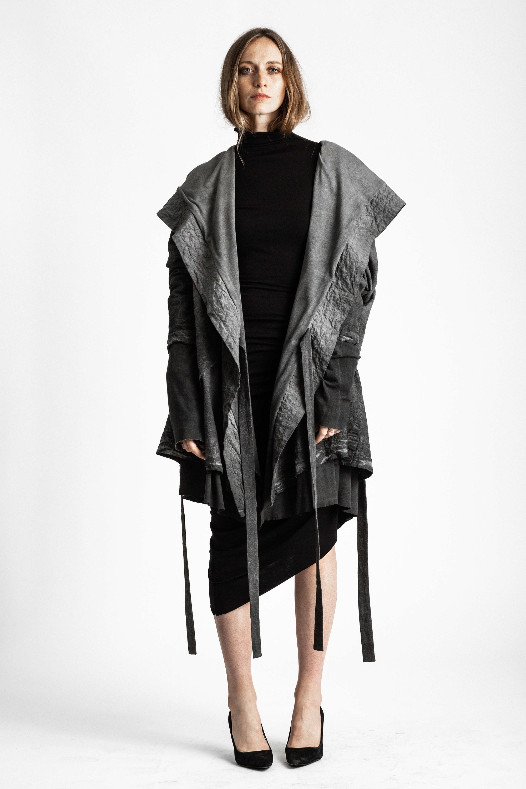 Avant-garde Tiered Hooded Cloak With Ties, Androgynous, Post ...