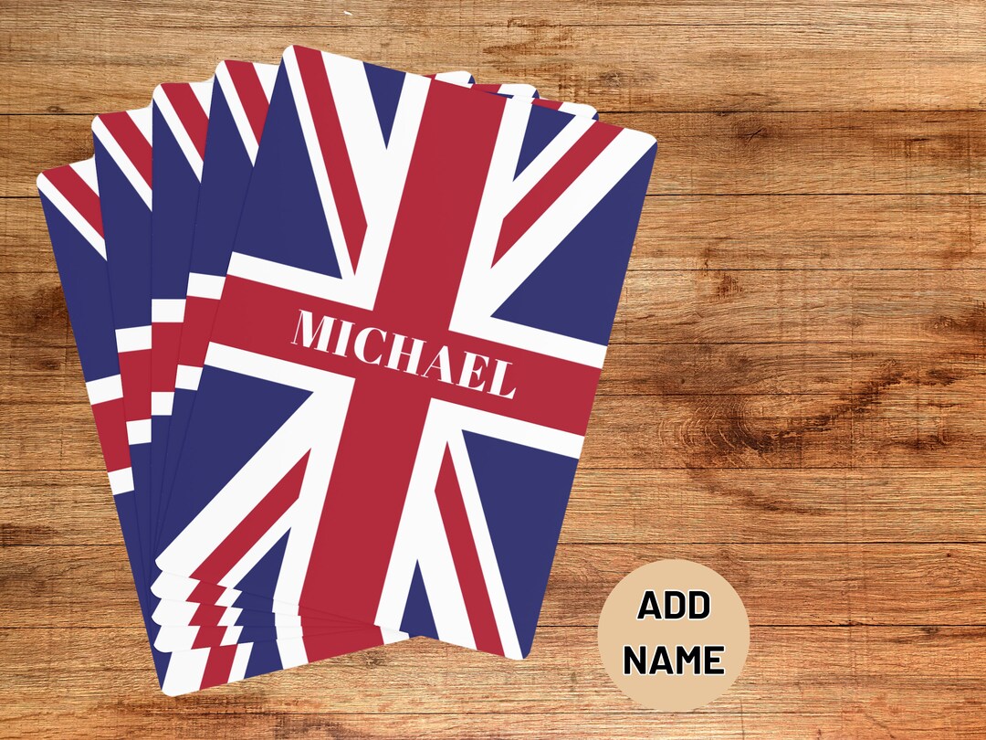 Union Jack Custom Name Playing Cards UK Flag Personalised Poker Cards ...