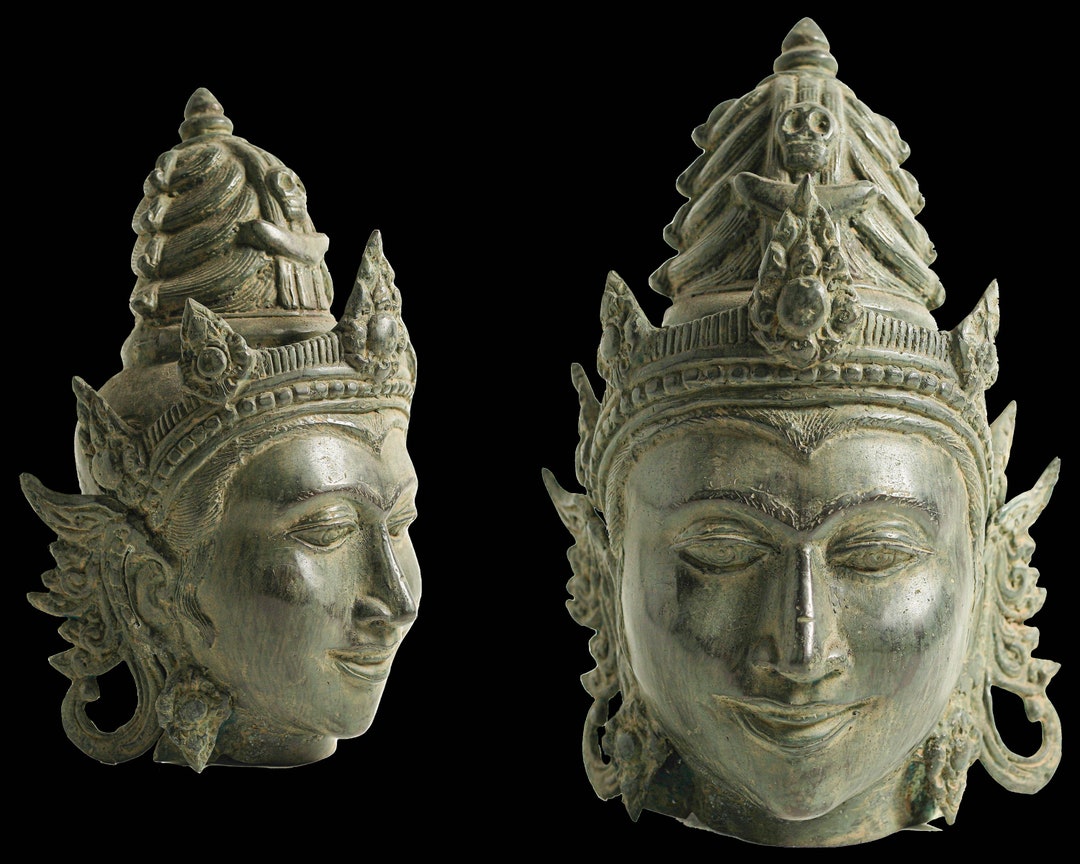 Bronze Brass Lord Shiva Head Sculpture, Hindu God Figurine, 13 Inch - Etsy