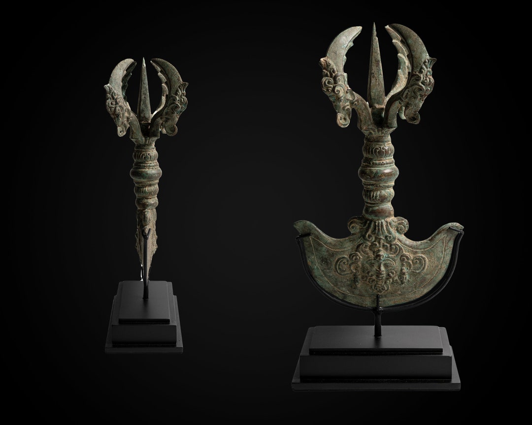 Vajra Dorje Thunderbolt Bronze Brass Statue 18 Inch / 45 Cm , Bajra ...