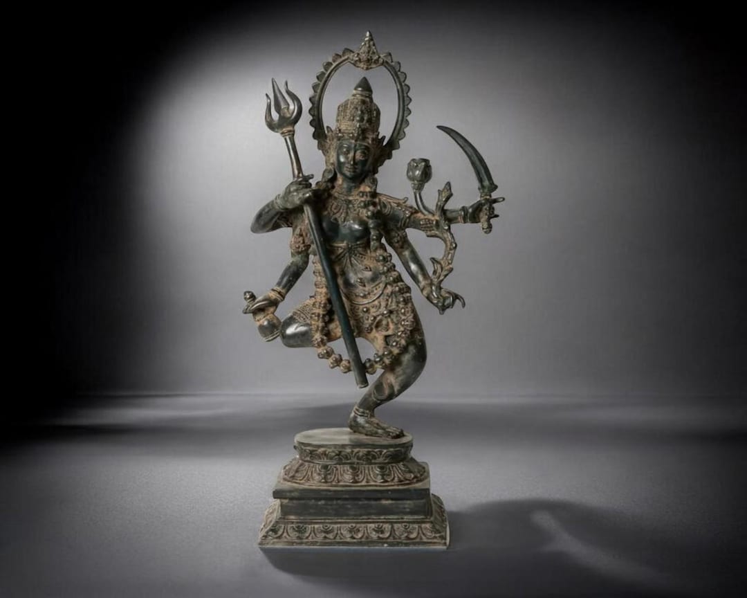 Bronze Mahakali Statue, Hindu Goddess Idol, Durga Parvati Form ...