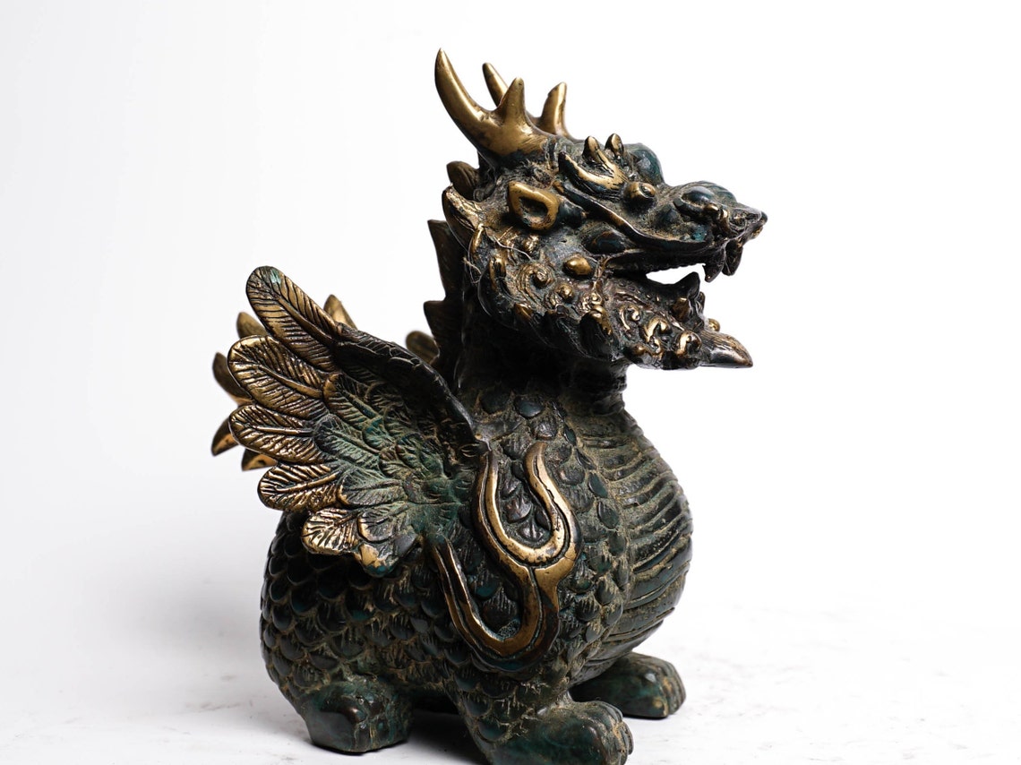 Dragon Statue 6.5 Inch / 16 Cm Brass Dragon Mini Dragon - Etsy