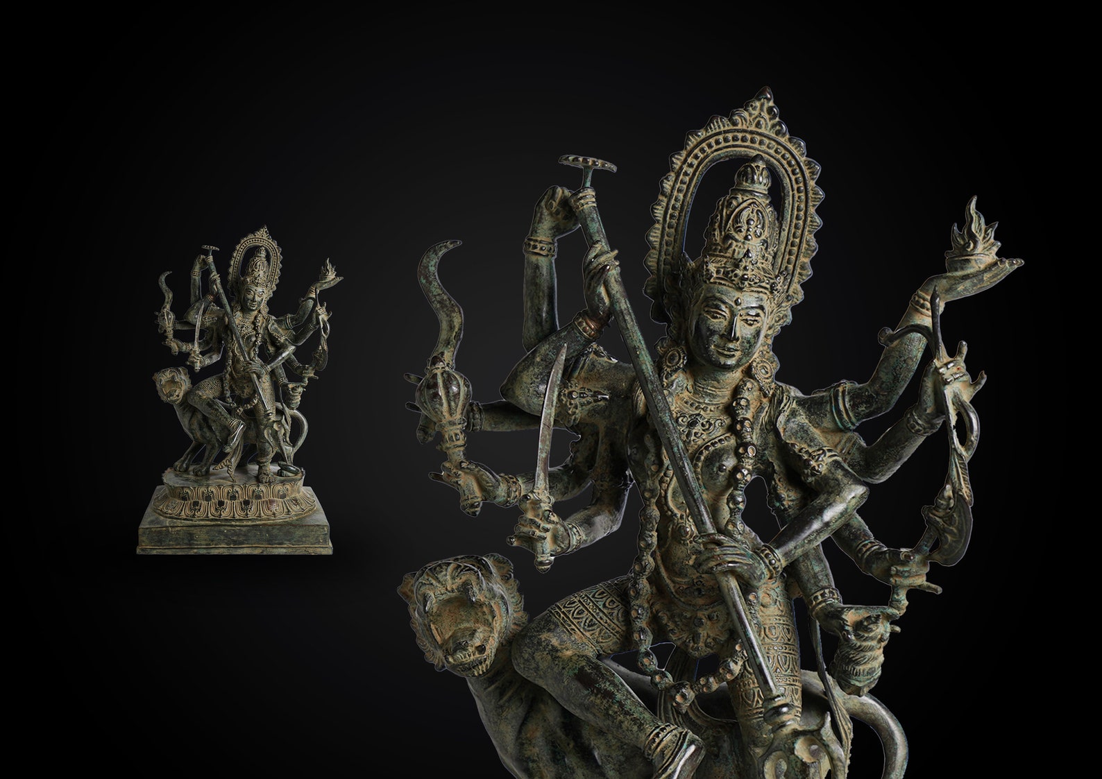 Mahakali Statue 19 Inch / 48 Cm Durga Statue Durga - Etsy