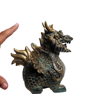 Dragon Statue 6.5 Inch / 16 Cm, Brass Dragon, Mini Dragon, Dragon Brass ...