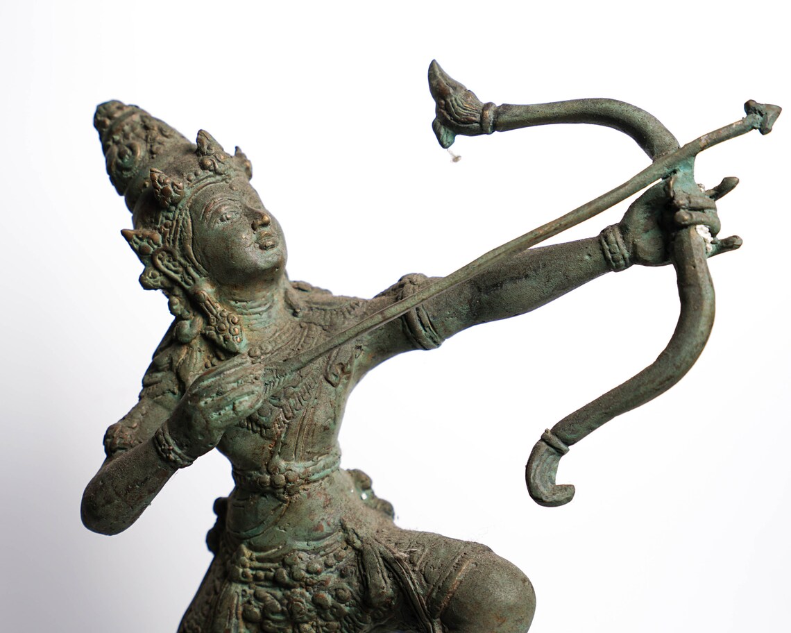 Arjuna Statue 14 Inch / 35 Cm Hindu God Mahadev Bronze - Etsy