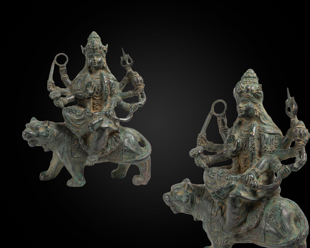 Goddess Kali Statue 8.5 Inch / 21 Cm , Antique Mahakali , Hindu God ...