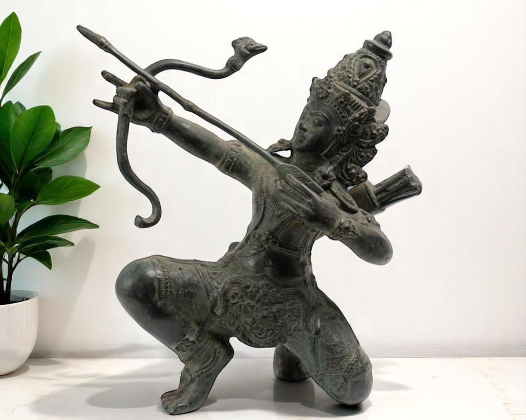 Bronze Arjuna Statue, Hindu God Handicraft, 12 Inch - Etsy