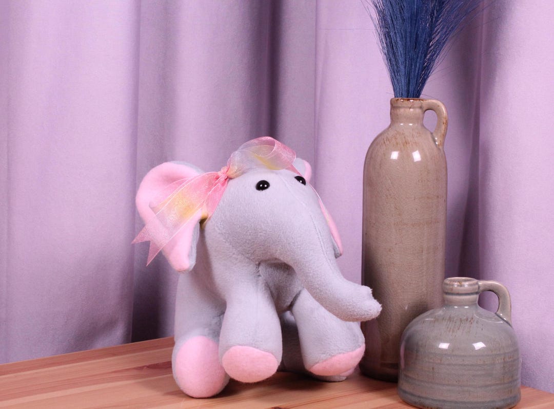 Plush Fleece Elephant Stuffed Animal | Pachyderm | Fuzzy | Handmade ...
