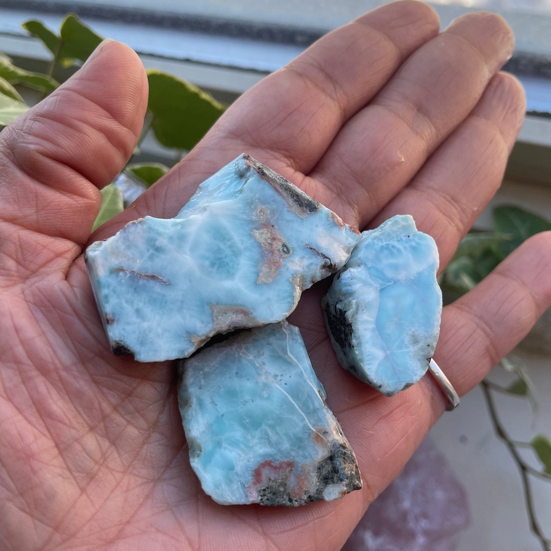 Dominican Larimar Crystal Slab – Stone of Tranquility & Flow - Etsy