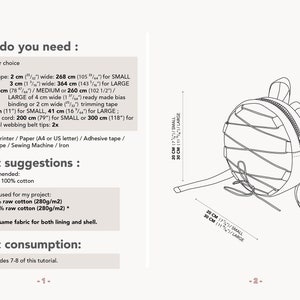 Round Backpack | Canvas Bag | Sewing Pattern | Bag PDF Pattern | 2 ...