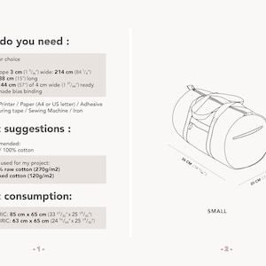 SMALL Canvas Duffle Bag | Canvas Bag | Gym Bag | Sewing Pattern ...
