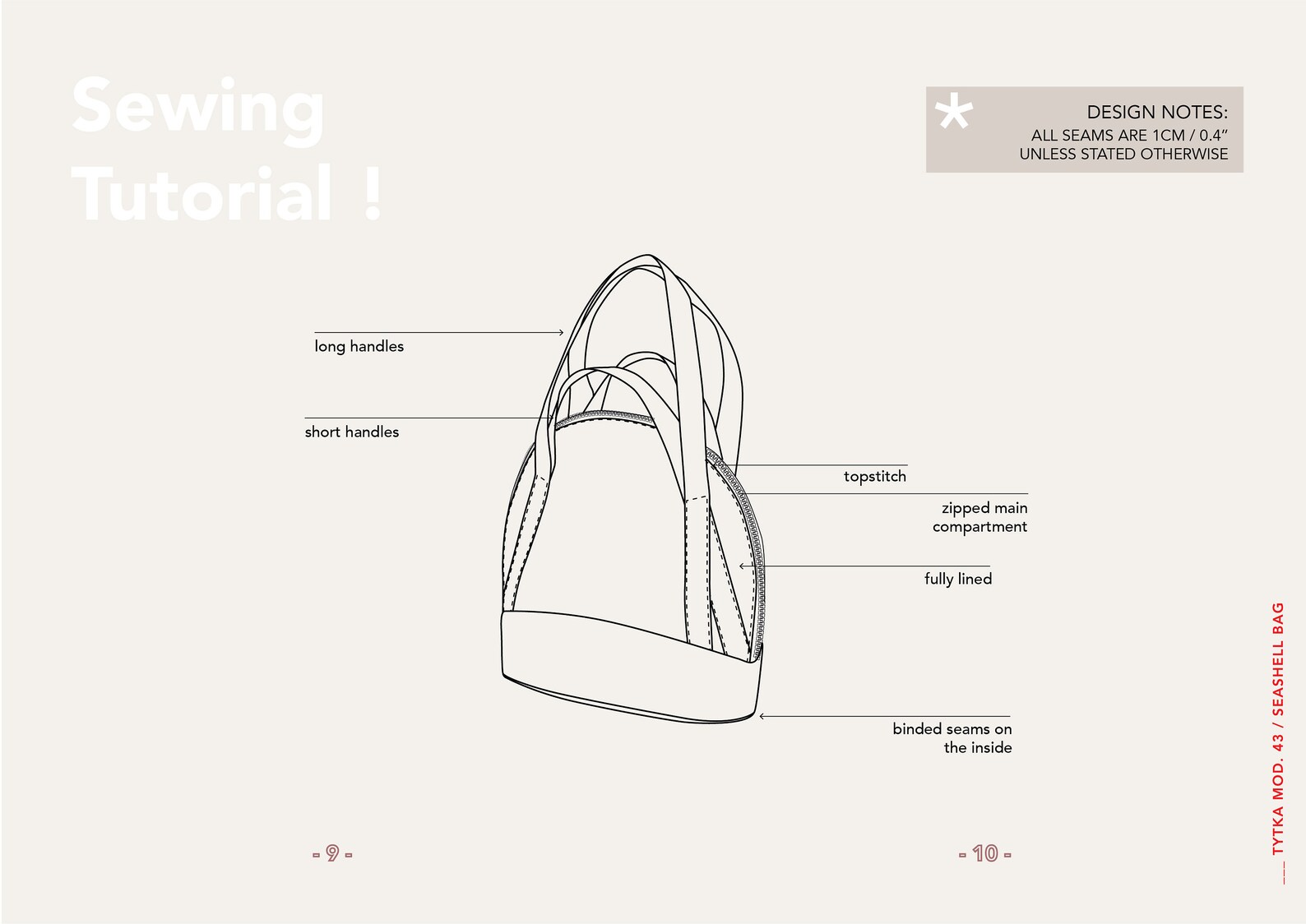 Seashell Bag Sewing Pattern PDF Sewing Pattern Canvas Tote Etsy UK
