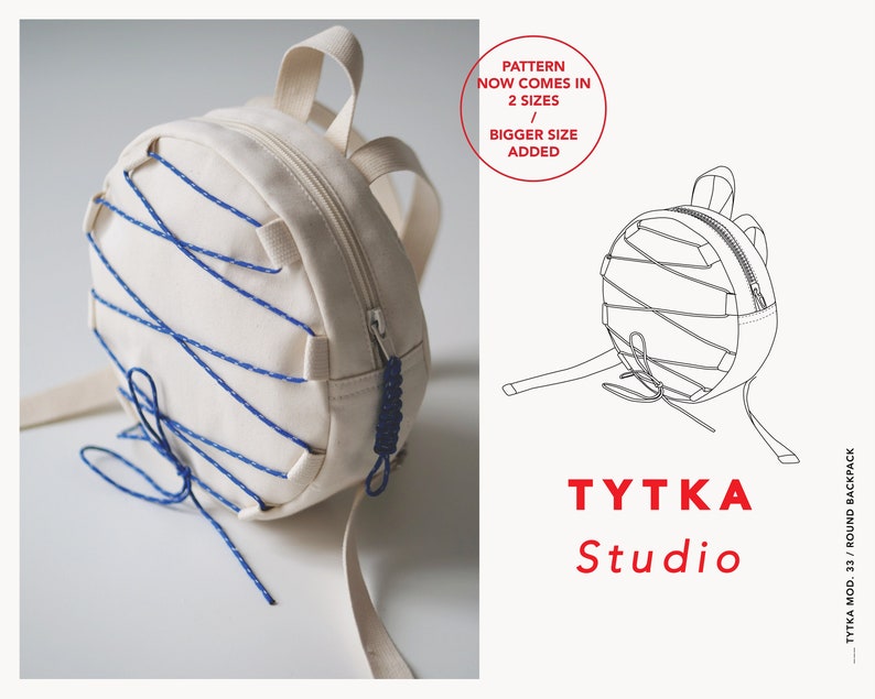 Round Backpack Canvas Bag Sewing Pattern Bag PDF Pattern - Etsy