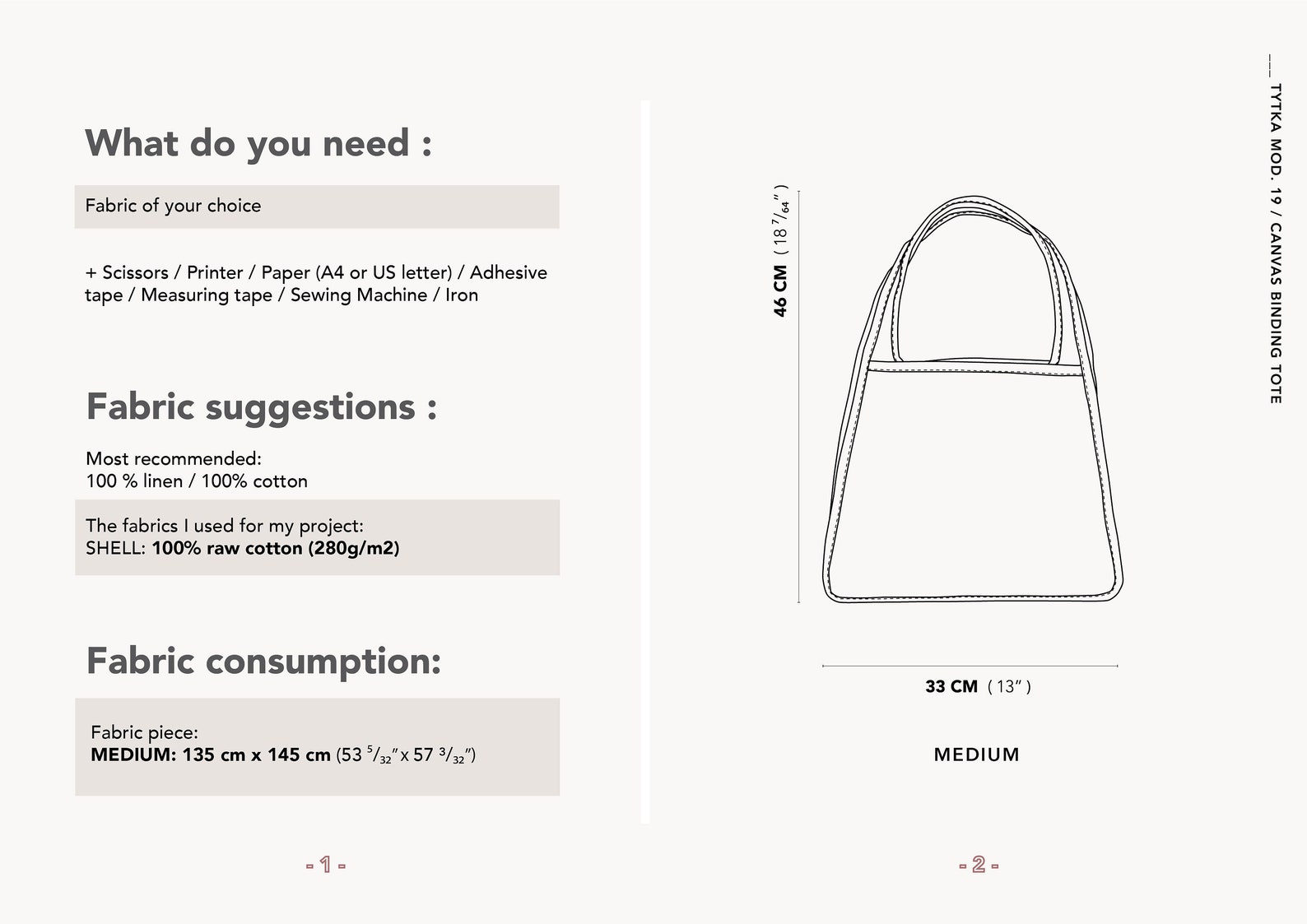 Canvas Binding Tote | Canvas Bag | Shopping Bag | Sewing Pattern ...