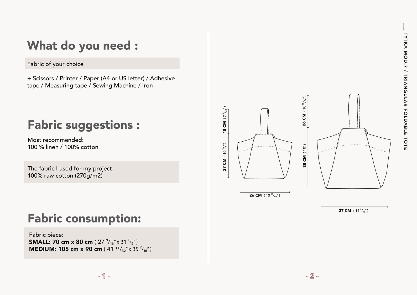 Tote Bag Sewing Pattern Bag Sewing Project Bag PDF - Etsy