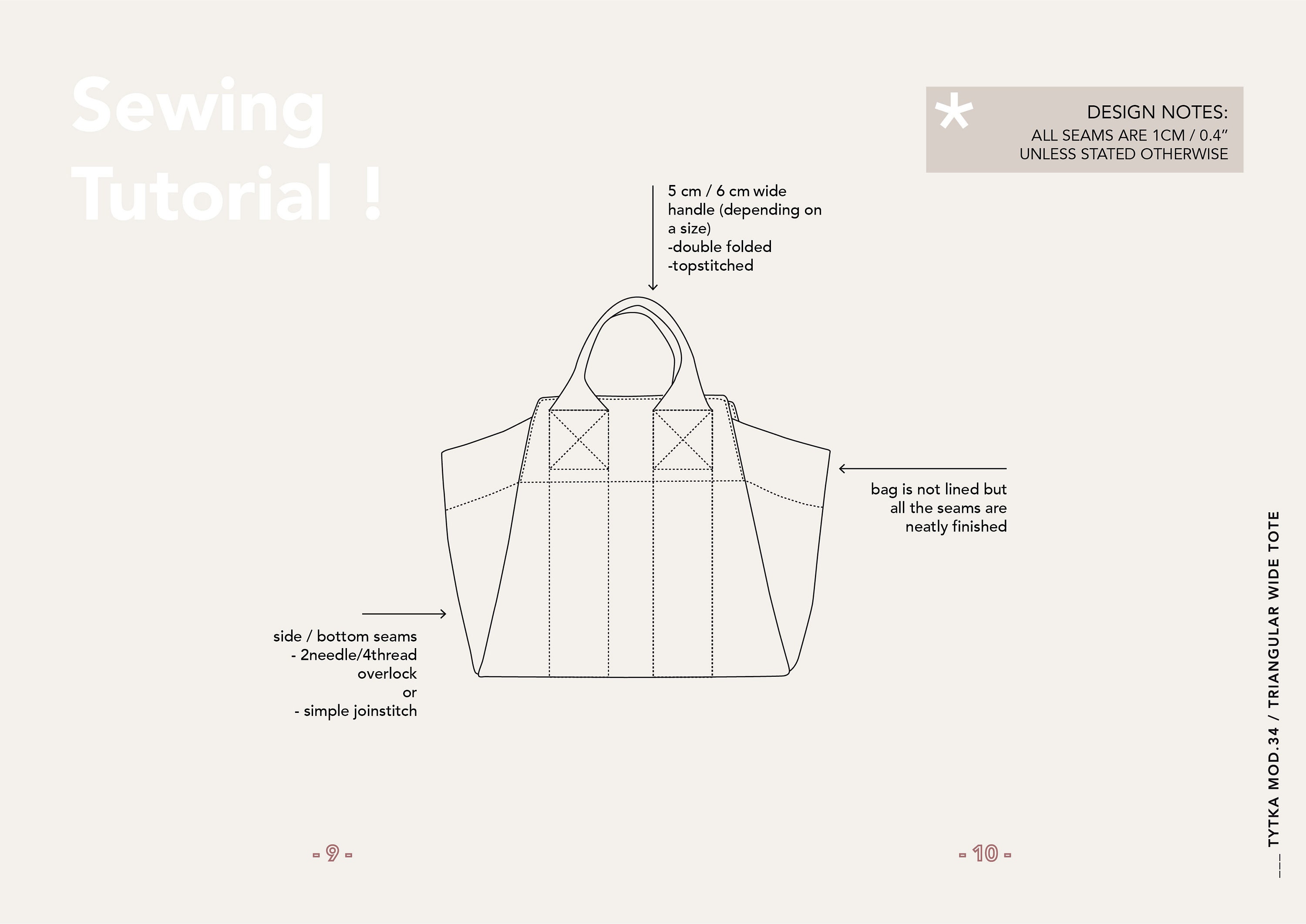 Triangular Wide Bag PDF Sewing Pattern Canvas Tote Pattern - Etsy Australia